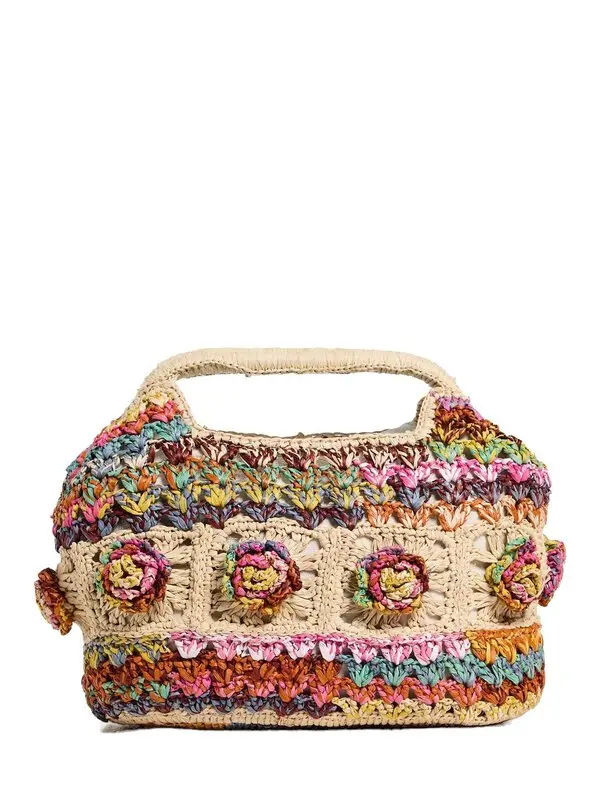 BTB LOS ANGELES Hazel Clutch With Floral Accents - Multi