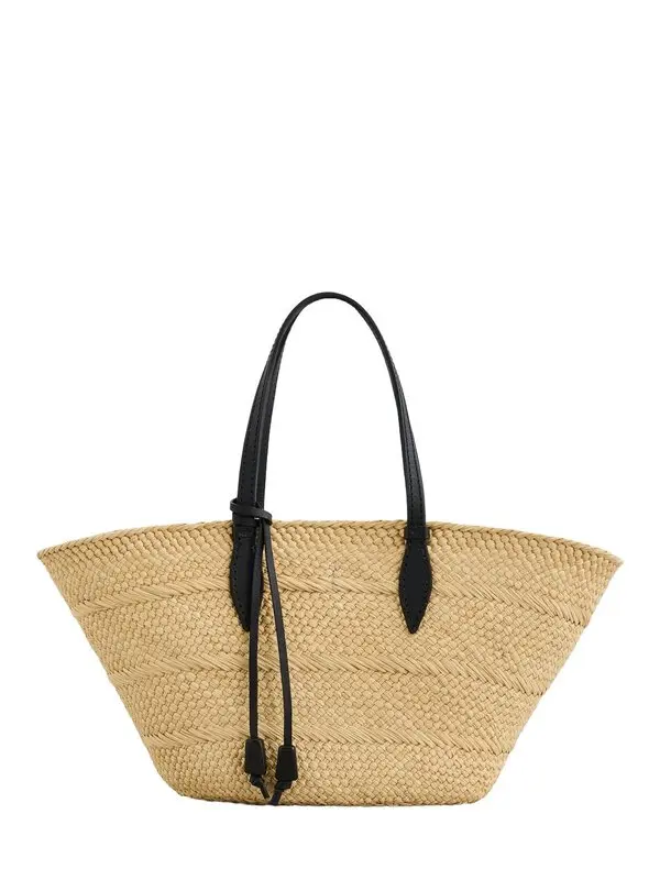 HUNTING SEASON Small Trapeze Basket Tote Bag - Taupe/black