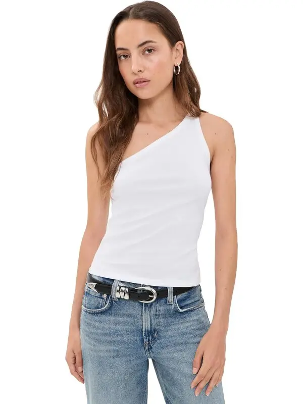 A.L.C. One Shoulder Sleeveless Tank - White