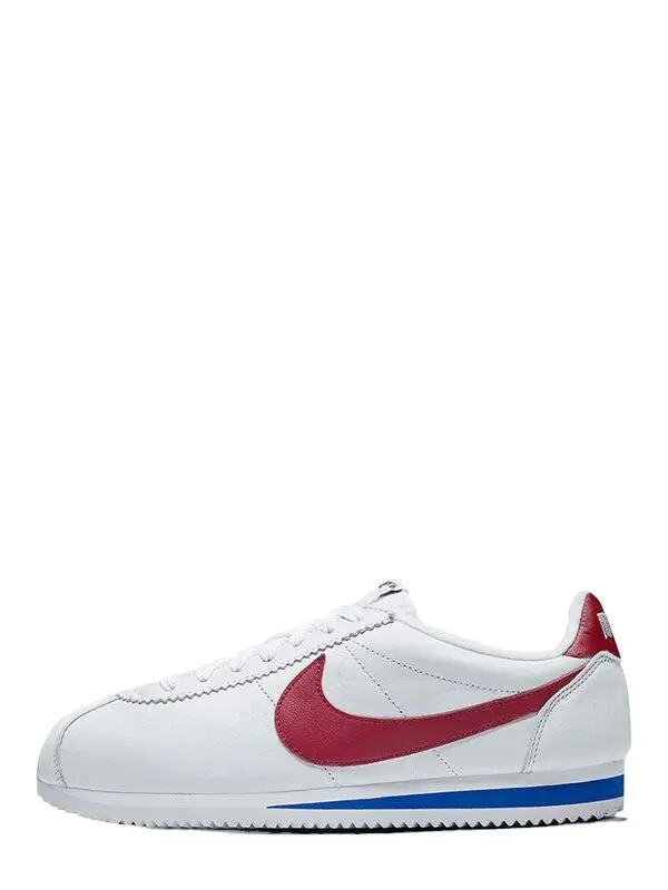 Nike Classic Cortez Leather Qs "nai-ke" Sneakers - White/red/blue