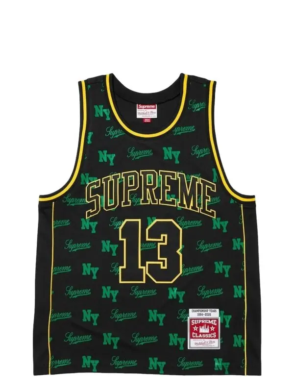Supreme X Mitchell & Ness Ss26 Monogram Basketball Jersey - Black