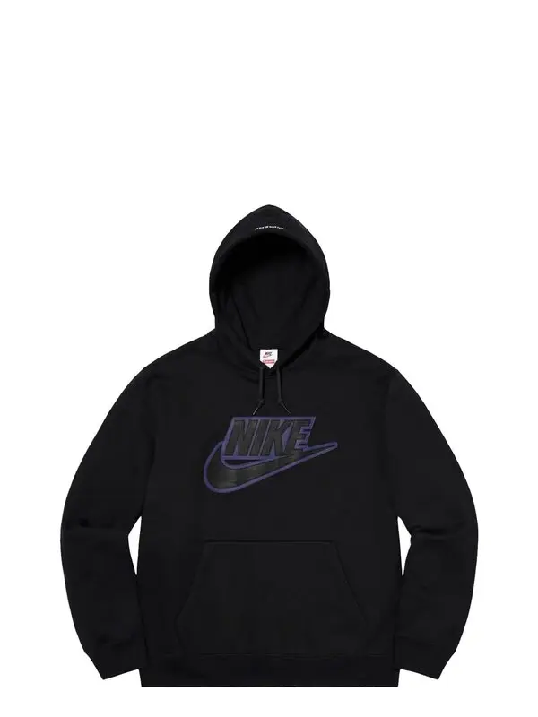 Nike X Supreme Leather Appliqu Hoodie - Black