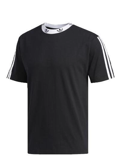 Adidas Trefoil Ribbed Tee White - Black