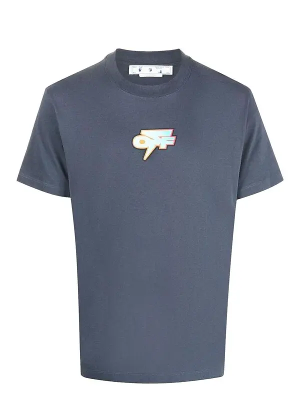 Off-White Ss22 Gradient Logo Printing Round Neck Short Sleeve Ordinary Version Gray T-shirt - Outerspace