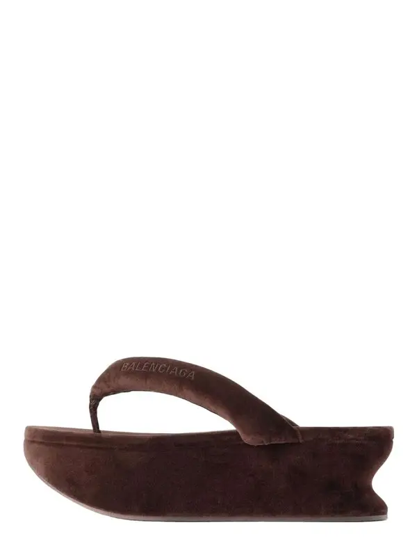 Balenciaga 26 Gaeta Platform Thong - Moka