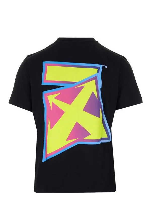 Off-White Fw22 Back Logo Printing Round Neck Short Sleeve Slim Fit Version Black - Default Color
