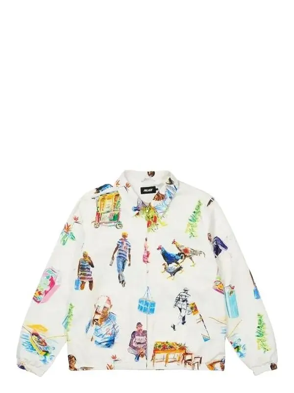 PALACE Abstract Printed Zipper Jacket - White