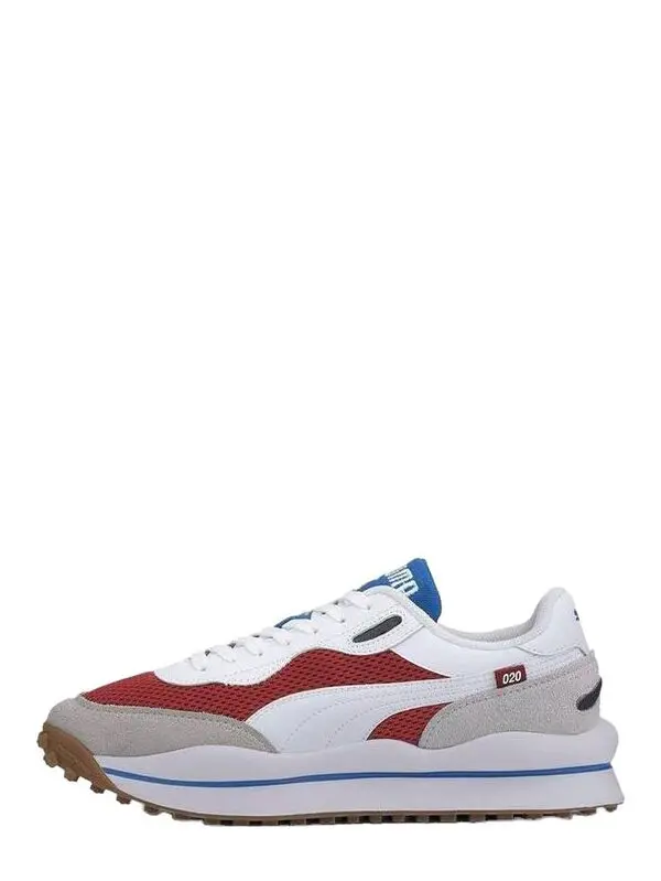PUMA Style Rider Warm Texture Sneakers - White/gray/red
