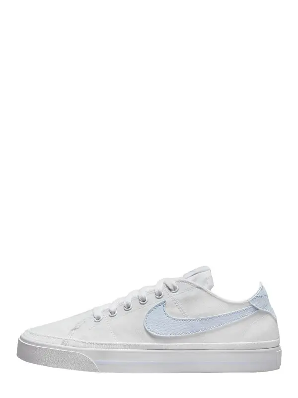 Nike Court Legacy Canvas Low Top Sneakers - White/blue