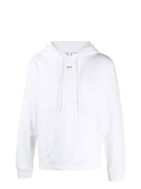 Off-White Stencil Arrows Hooded Pullover - White