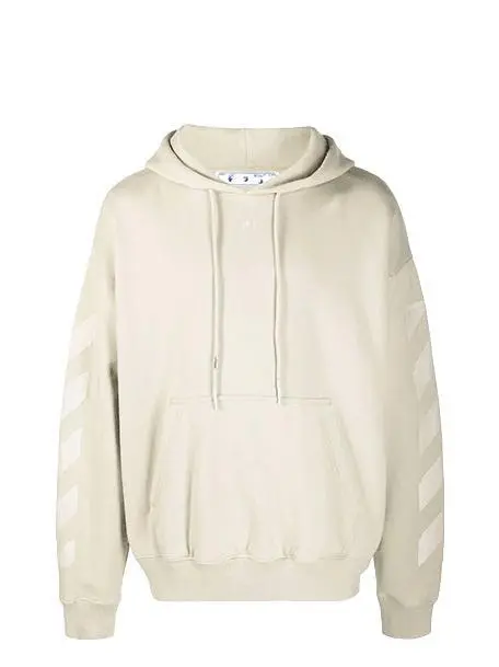 Off-White Logo Rubber Arrow Pullover Hoodie - Abbey Stone