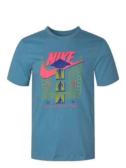 Nike Alien Printing Logo Sports Round Collar Male - Blue