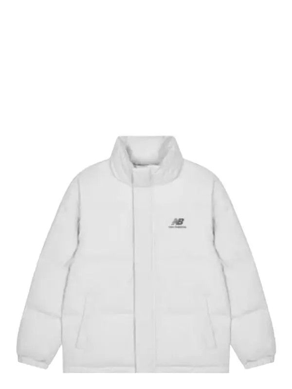 NEW BALANCE Essential Logo Puffer Jacket - White