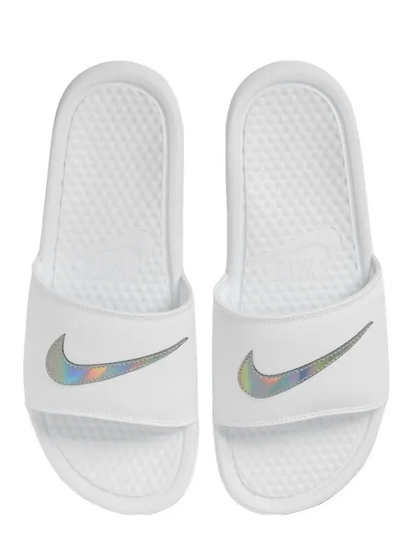 Nike Benassi Jdi Slide Iridescent Swoosh - White