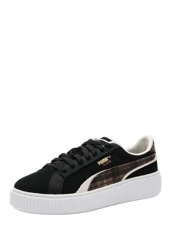 PUMA Suede Platform Plaid Sneakers - Black