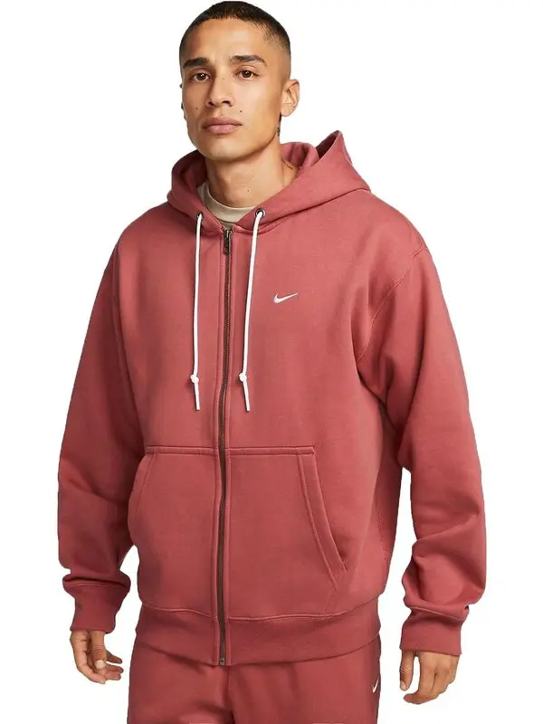 Nike Nrg Solo Swoosh Fleece Hoodie 'red - Red/white