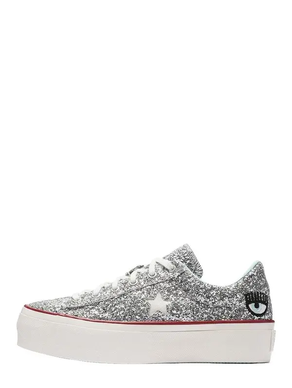 CONVERSE Chiara Ferragni X One Star Platform Ox Glitter - Silverwhite