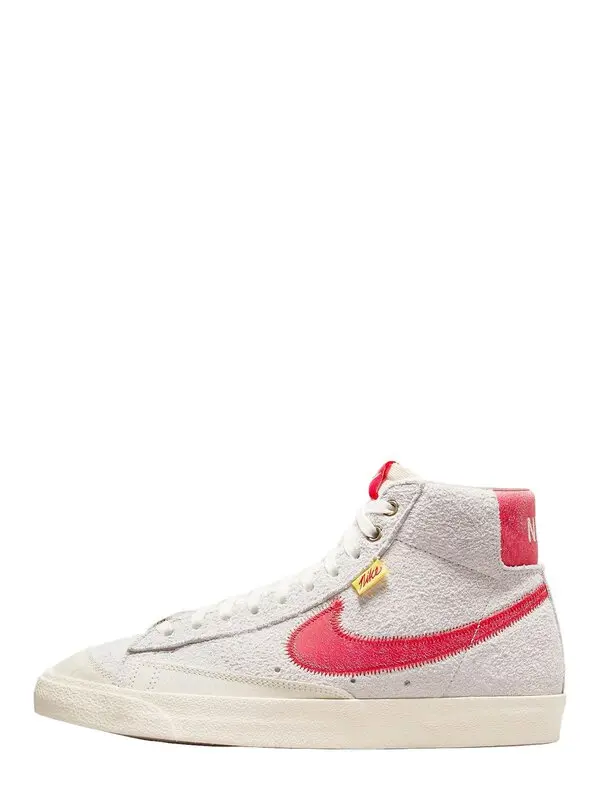 Nike Blazer Mid '77 Premium 'test Of Time' High Top Sneakers - Light Gray/red