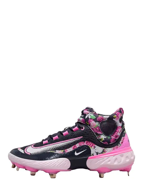 Nike Alpha Huarache Elite 4 Mid Premium Athletic Sneakers - Gridiron/pink Spell/white