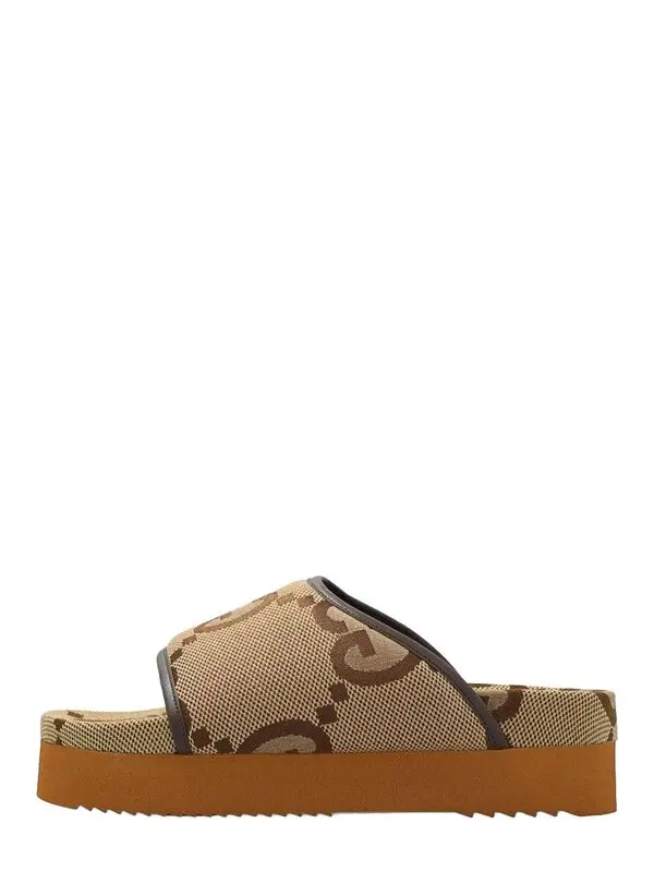 Gucci Jumbo Gg Platform Slide - Camel/ebony