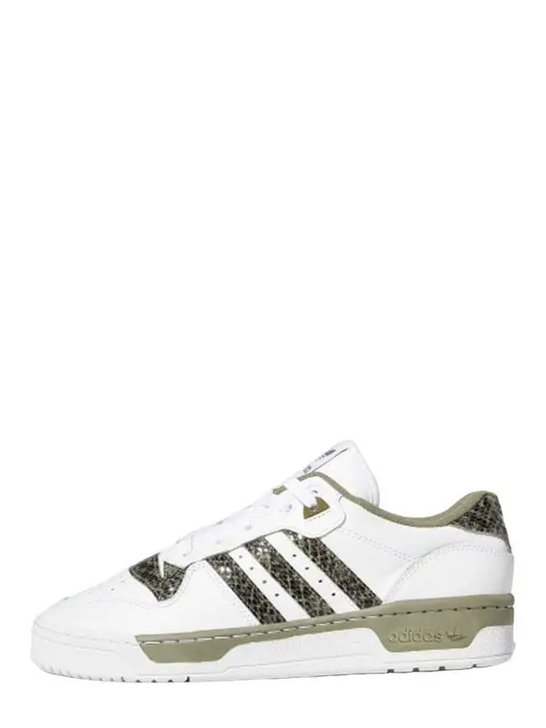 Adidas Rivalry Low "white Snakeskin" Sneakers - White/green