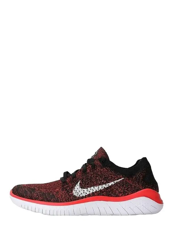Nike Free Rn Flyknit 2018 Athletic Sneakers - Bright Crimson/white-black