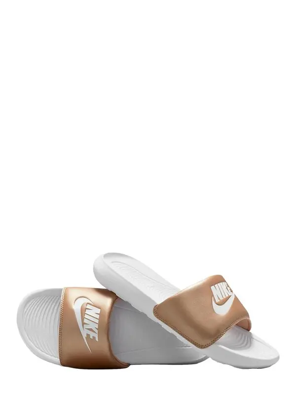 Nike Victori One Slide Metallic Red Bronze - White/gold