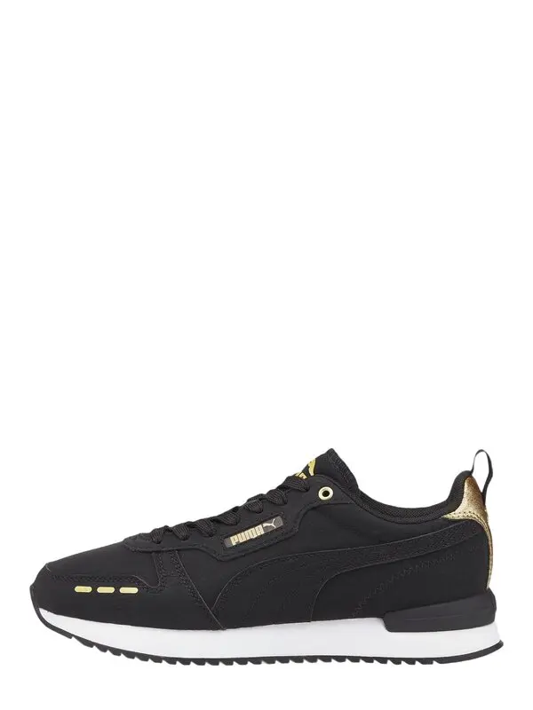 PUMA R78 Raw Metallics Low Top Sneakers - Black/gold