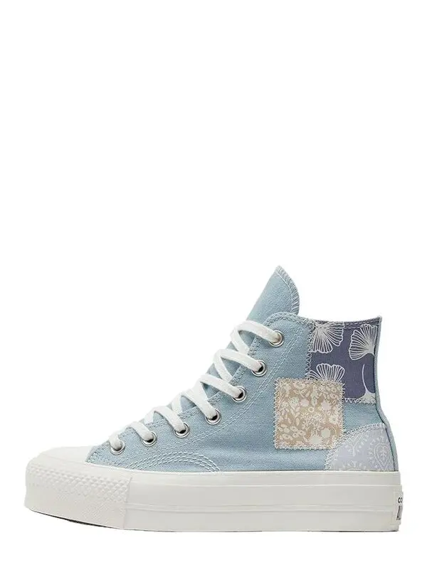 CONVERSE Chuck Taylor All Star Lift Platform 'denim Patchwork' High Top Sneakers - Blue/blue/egret