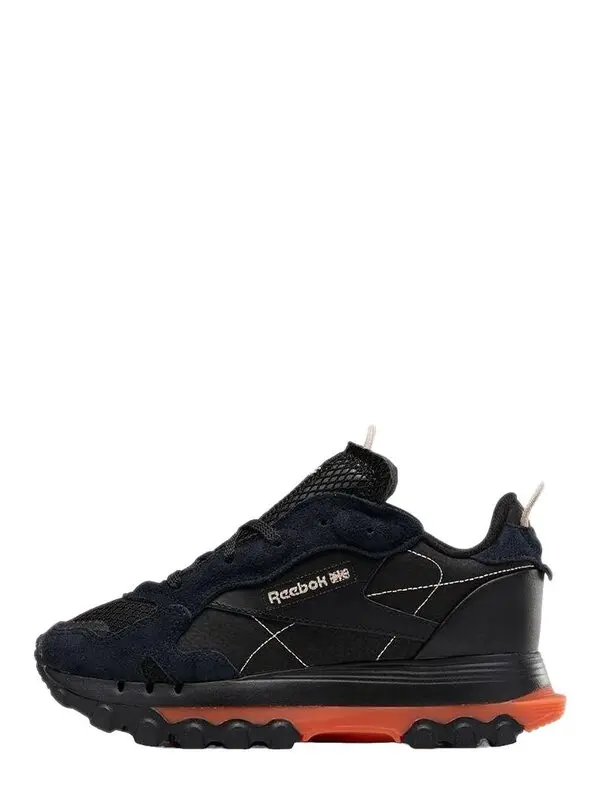 REEBOK Classic Leather X Cardi B 'core Black Fiery Orange' Sneakers - Core Black/fiery Orange/champagne