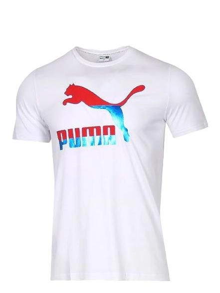 PUMA Logo 3m Short Sleeve Tee White/red - White-red