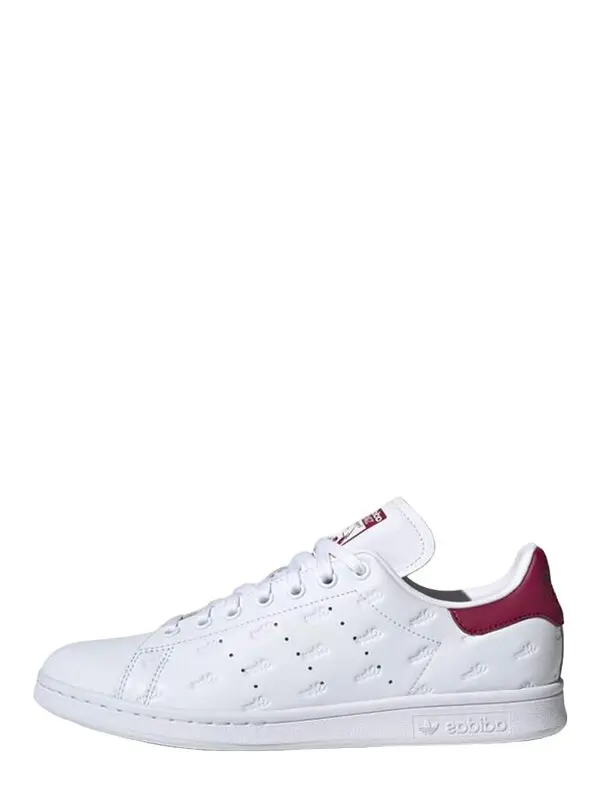 Adidas Stan Smith Allover Stamped Stan Sneakers - Wine Red/white