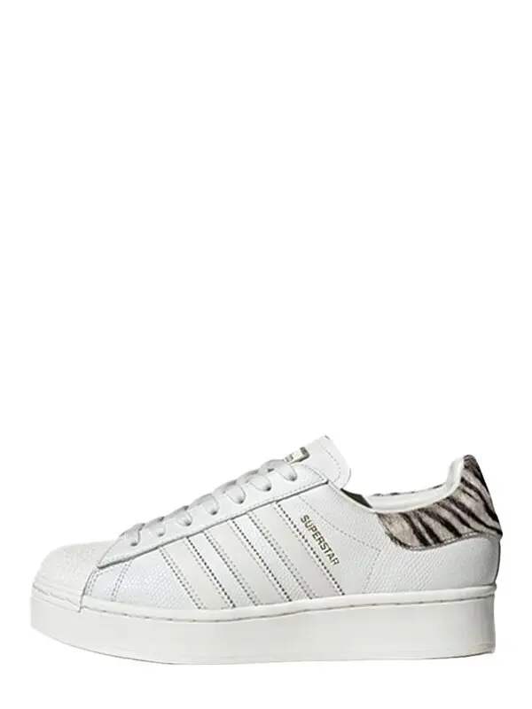 Adidas Superstar Bold Platform Sneakers With Animal Print Heel Patch - White