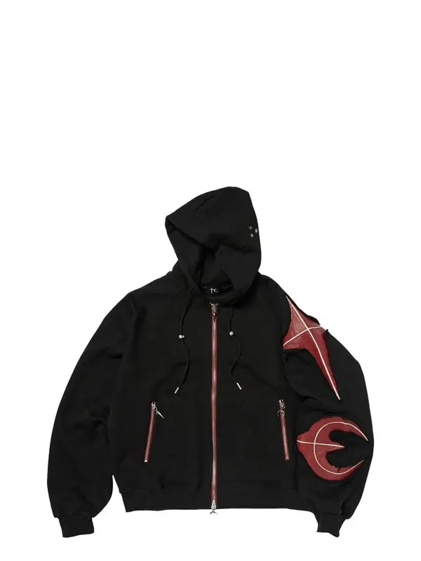 THUG CLUB Zip-up Hoodie - Black