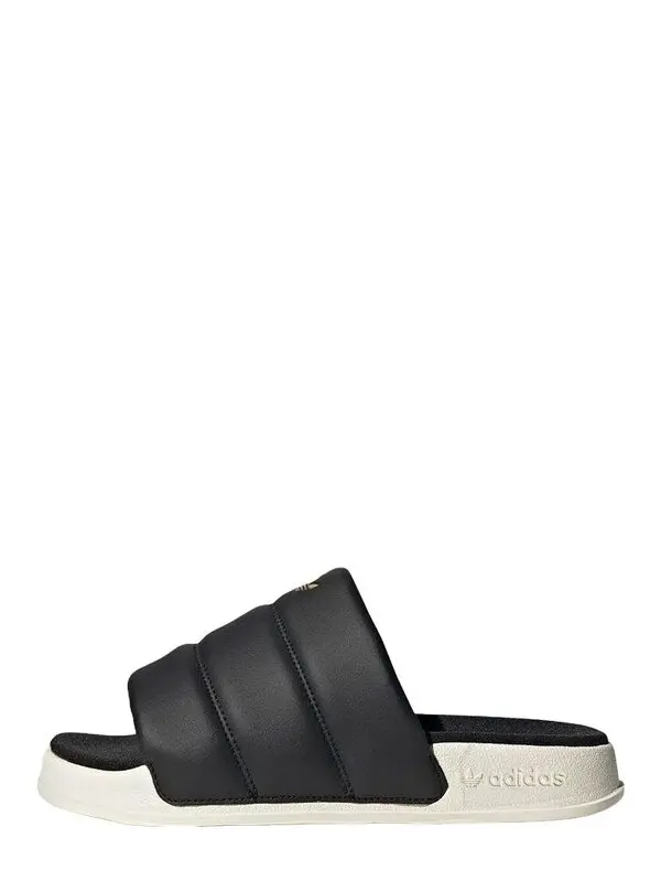 Adidas Adilette Essential Slides - Core Black/off White/gold Metallic