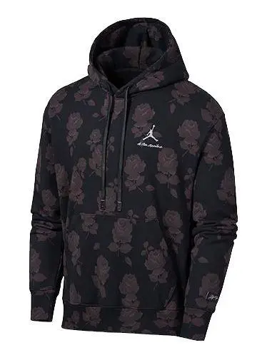 JORDAN X A Ma Maniere All Over Print Fleece Hoodie - Black/medium Ash