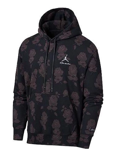JORDAN X A Ma Maniere All Over Print Fleece Hoodie - Black/medium Ash