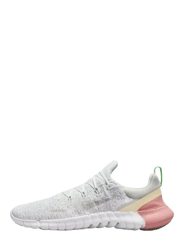 Nike Free Run 5.0 Athletic Sneakers - Ivory/pink/green