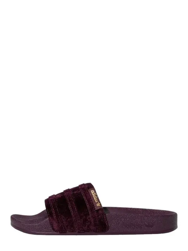 Adidas Adilette Velvet Slide - Victory Crimson/victory Crimson/gold Metallic