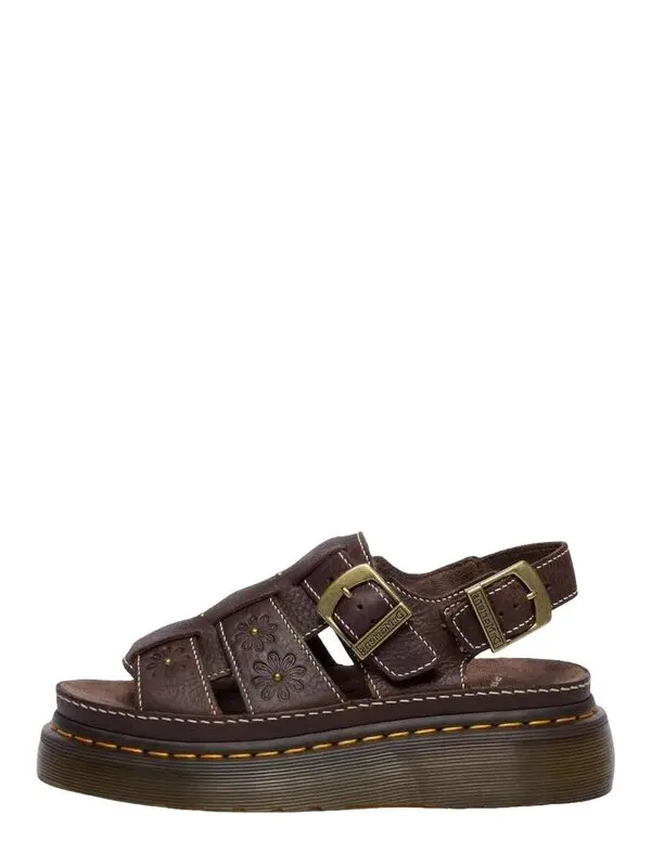 Dr. Martens Wrenlie Open Flower Sandals - Dark Brown