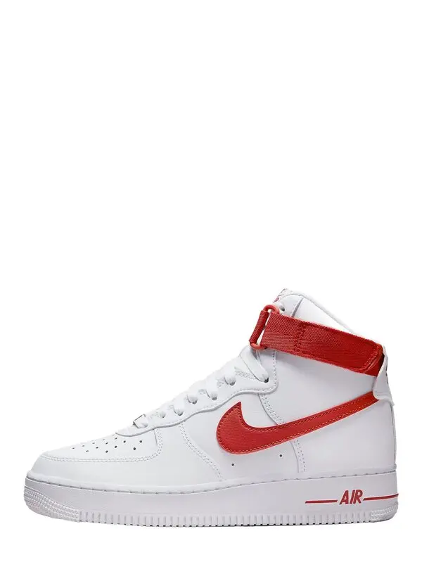 Nike Force 1 High Top Sneakers - White/cinnabar