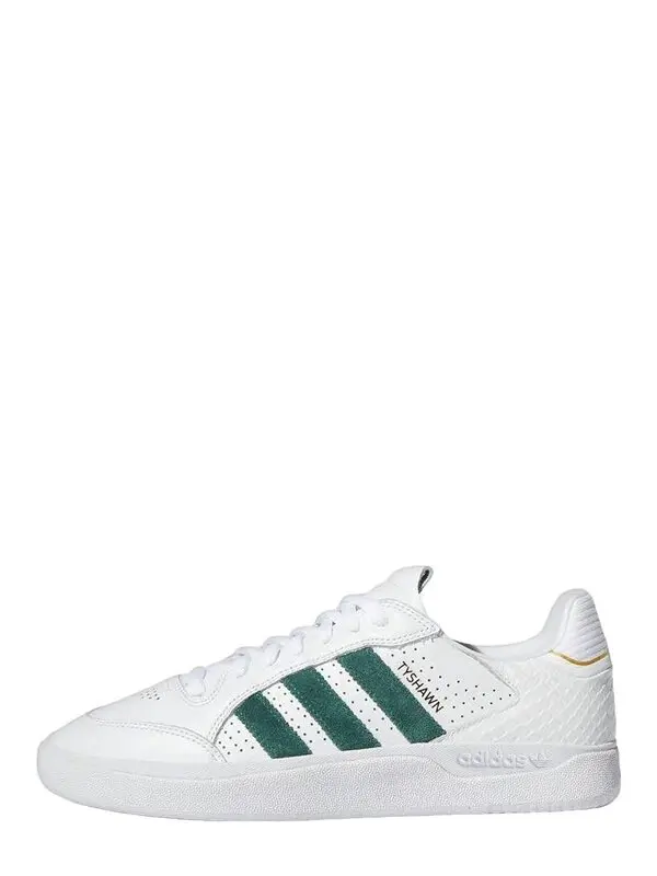 Adidas Tyshawn Low Top Sneakers - Cloud White/collegiate Green/gold Metallic