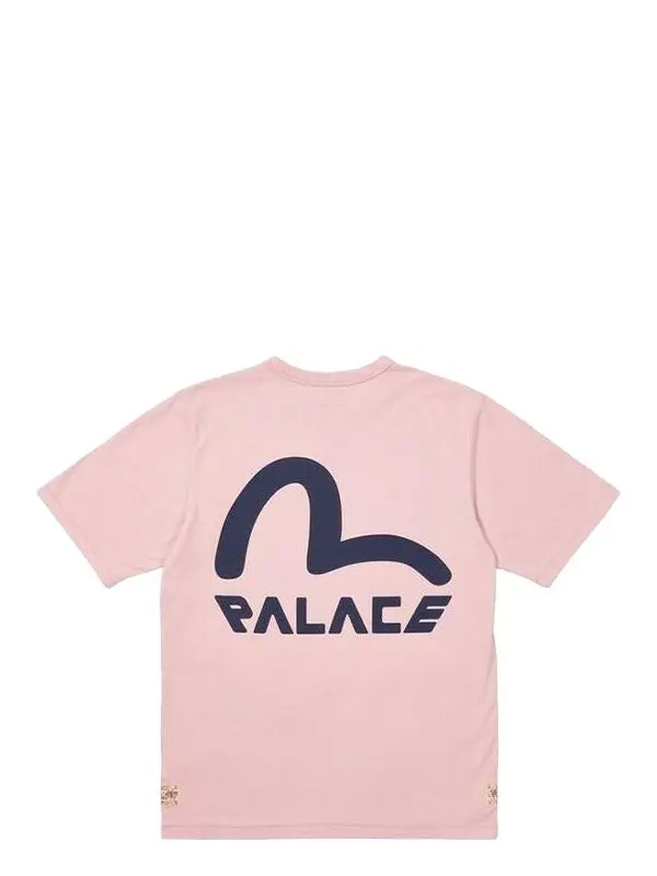 PALACE X Evisu Fw21 Seagull T-shirt Nectar Logo T-shirt - Pink