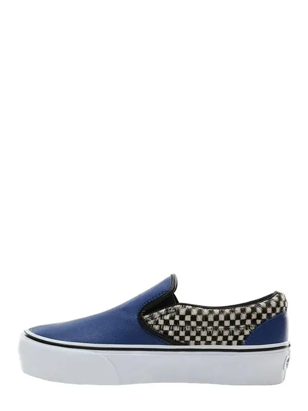 VANS Classic Slip-on Platform "python Checkerboard - Blue/white