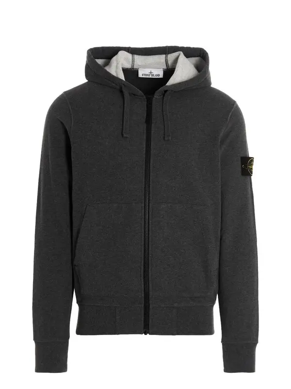Stone Island Patch Hoody Jacket - Dark Grey