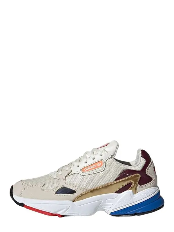 Adidas Falcon Athletic Lace Up Sneakers - Beige/blue/white