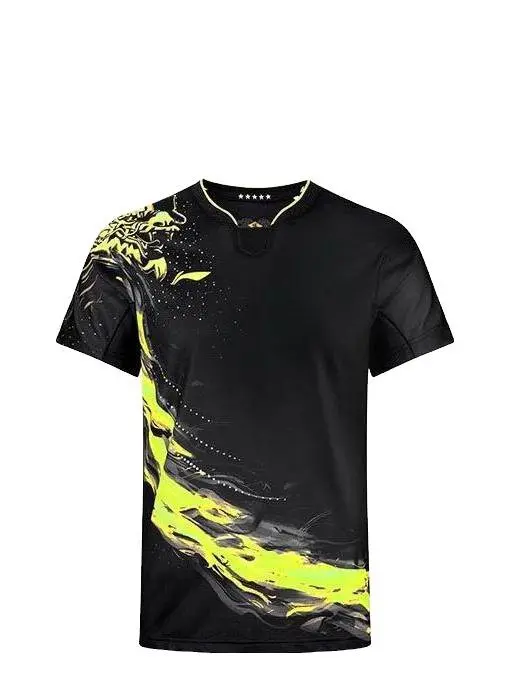 LI-NING Fast-dry Table Tennis T-shirt - Black/yellow