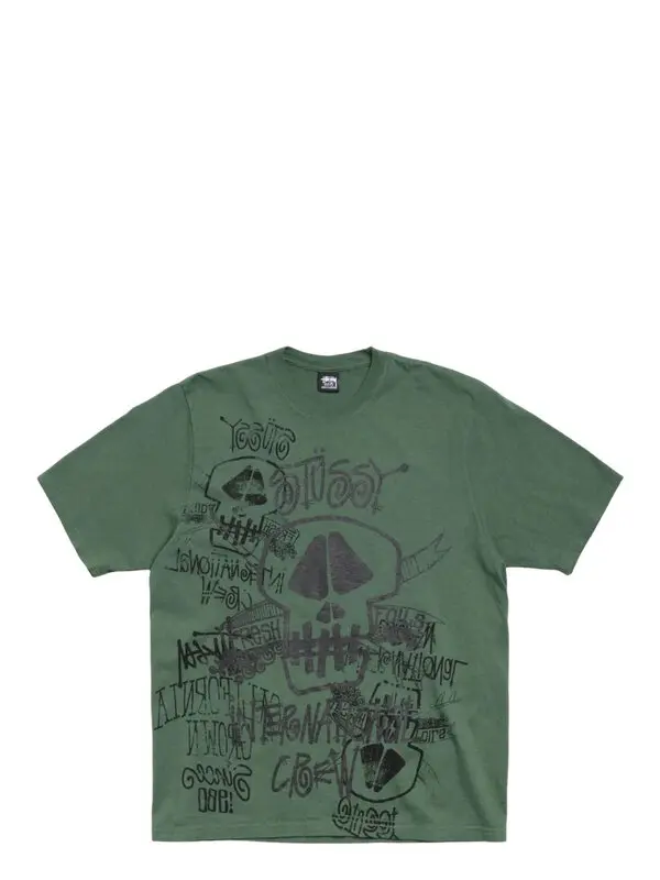 StÜssy Skulls T-shirt Pigment Dyed - Pine