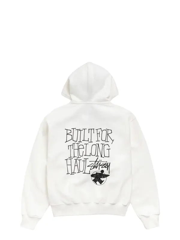 StÜssy Long Haul Zip Hoodie - Off White