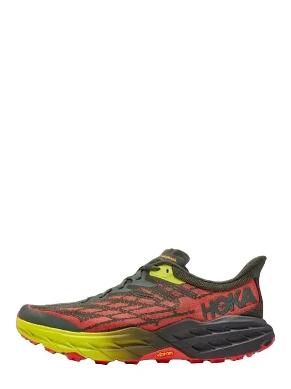 Hoka One One Speedgoat 5 Athletic Sneakers - Thyme/fiesta